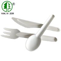 China Zero Waste Compostable Bagasse Cutlery 158MM Biodegradable Spoons And Forks Knife for sale