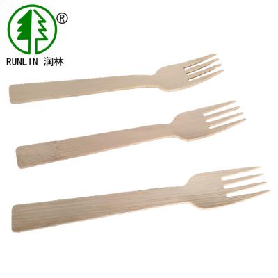China Kitchen Disposable Biodegradable Bamboo Utensils Fork And Spoon Set 170mm for sale