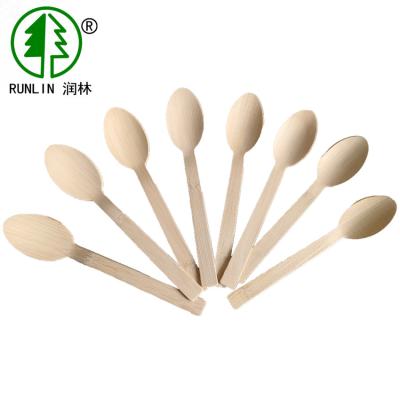 China Eco Temperature Resistance Bamboo Handle Flatware Set 9CM X 2CM Long Handle Bamboo Spoon for sale