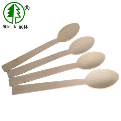 China 100 Natural 160mm Compostable Disposable Reusable Bamboo Cutlery Set Spoons for sale