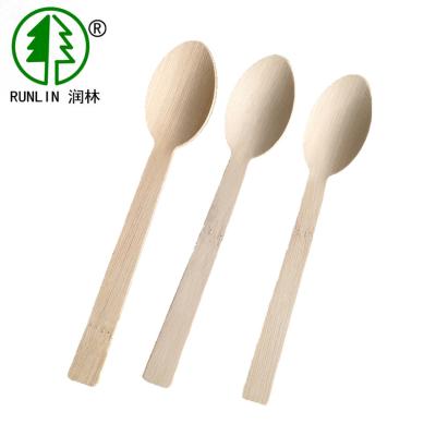 China Eco Friendly Compostable Bamboo Cutlery 170mm Disposable Bamboo Spoons Cutlery Set for sale