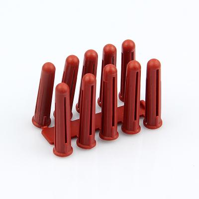 China Lightweight Plastic Wall Plugs For Concrete Red Color 5.5mm Diameter for sale