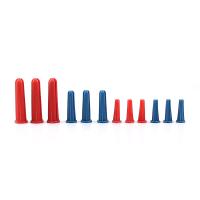 China Blue Plastic Wall Plug Ribbed Conical Anchor Faster Expansion Tube for sale