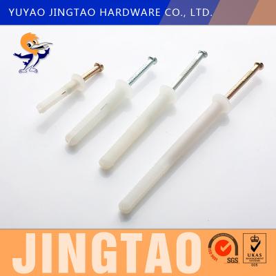 China PA Nylon Nail In Anchors Flat Head High Capacity 6.5mm  X 25mm for sale