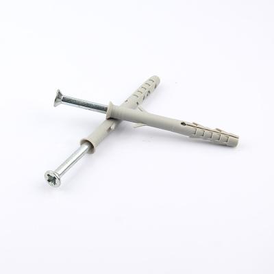 China Concrete Nylon Hammer Fixing Anchor Gray Color Flat Head Style for sale