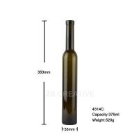 China 375ml Slim Ice Wine Glass Bottle Bar Closure Dessert Mead Packaging 4314C for sale