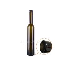China 375ml Antique Green Flint Slim Ice Wine Glass Bottle Bar Top 500g 4315C for sale