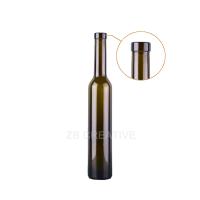 China 375ml Antique Green Flint Slim Ice Wine Glass Bottle Bar Top 500g 4315C for sale