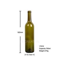 China 750ml Cork Finish Bordeaux Wine Bottles 470g Bulk Supply for Still & Red Wine (1701K-1) for sale