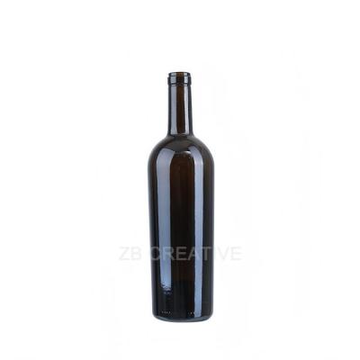 China 750ml Icon Tapered Bordeaux Glass Bottle Cork Top For Ultra Premium Wine 960g 1731K-7 for sale