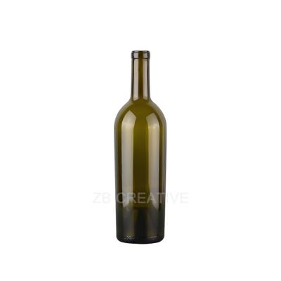 China 26oz Prestige Heavy Bordeaux Empty Corked Wine Bottles For Icon Wine 760g 1734K-7 for sale
