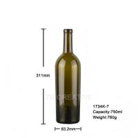 China Prestige Heavy Bordeaux Empty Corked Wine Bottles 750ml Icon Wine 760g 1734K-7 for sale