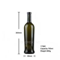 China Reserve Grade Bordeaux Glass Bottle Bar Closure 750ml Red Wine 565g 1739C for sale