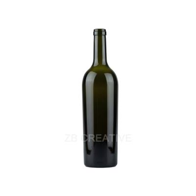 China Ultra Heavy Tapered Bordeaux Shaped Bottle Cork Top 750ml  For Icon Wine 1200g 1747K for sale