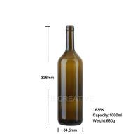 China 1000ml Cork Finish Bordeaux Bottles 680g Heavyweight for Sharing & Large Format Wine (1835K) for sale