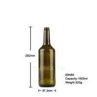China Screw Cap Eco Lite Bordeaux Empty Wine Bottles 1000ml Table Wine 520g S848S for sale