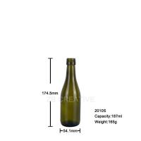 China 187ml Piccolo Slope Shoulder Burgundy Wine Bottles Screw Cap Single Serve 175g 2010S-1 for sale