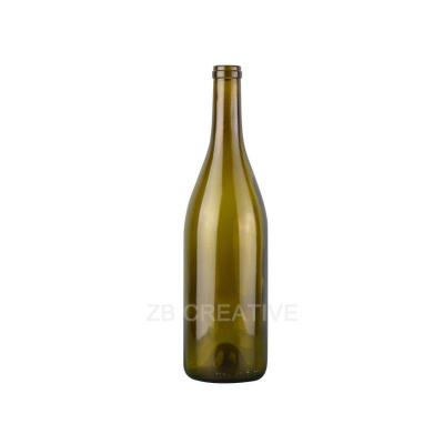 China Burgundy Style Wine Bottles With Cork Top 750ml For Pinot Noir & Spirits 400G 2709K-7A for sale