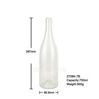 China Glass Burgundy Shaped Bottle Cork Closure 750ml Pinot Noir 500g 2709K-7B for sale