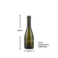 China 375ml Champagne Glass Wine Bottles Bulk Sparkling Wine Packaging 360g 3313P for sale