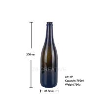 China Classic Champagne Glass Bottle Antique Green Flint 750ml Sparkling Wine 650g 3711P-1 for sale