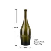 China 750ml Champagne Glass Bottles Sparkling Wine Champagne Neck 700g 3736P for sale