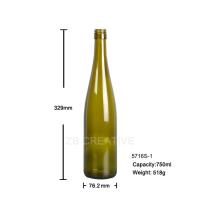 China 750ml Slim Hock Rhine Glass Bottle Screw Cap 518g Riesling Rose Wine 5716S-1 for sale