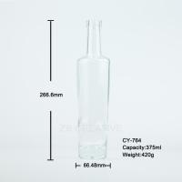 China 375ml Crystal White Clear Glass Liquor Decanters Cork Closure Gin 420g CY-764 for sale