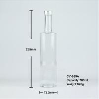 China Screw Cap Crystal Glass Alcohol Bottle Brandy Storage Container 620g 700ml CY-889A for sale