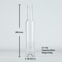 China 200ml Flint Wine Bottle Cork Closure Glass Vodka Spirits Container 420g CY-752 for sale