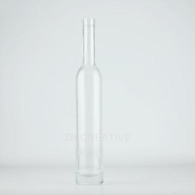China 375ml High White Bar Top Custom Vodka Bottle 520g Flint Clear Glass Liquor Bottles CY-760 for sale