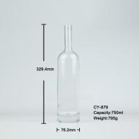China Crystal White Liquor Glass Vodka Bottle Cork Closure 795g 750ml CY-879 for sale