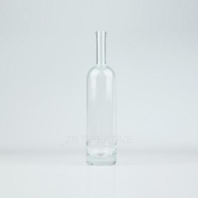 China Personalised 750ml Flint Vodka Glass Bottle Cork Top Spirit Storage 680g CY-884 for sale