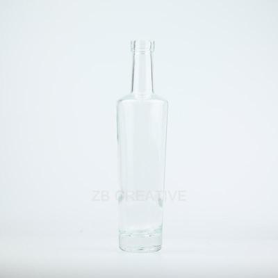 China 750g Custom Vodka Bottle  750ml White Crystal Glass Alcohol Bottle Cork Top CY-899 for sale