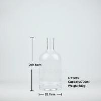 China Bar Closure Crystal White Vodka Glass Bottle 700ml Alcohol Packaging 680g CY-1010 for sale