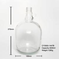 China 3000ml Custom Vodka Bottle Gallon Glass Screw Cap Alcohol Container 1280g CY3000-1447B for sale