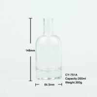 China 200ml Flint Gin Glass Bottle Cork Closure Glass Alcohol Container Spirits 300g CY-751A for sale