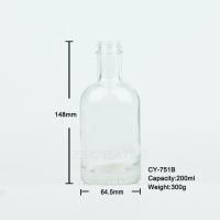 China Flint Liquor Screw Cap Glass Bottle 200ml Gin Container Spirits Packaging 300g CY-751B for sale