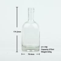 China Screw Cap 375ml Liquor Bottle 420g Gin Glass Alcohol Container Spirits CY-758 for sale