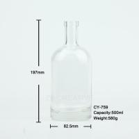 China 500ml High White Liquor Bottle Cork Closure Premium Gin Spirits Packaging 580g CY-759 for sale