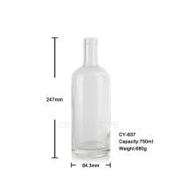 China Crystal White Bar Top Liquor Glass Bottles For Gin 750ml 680g CY-837 for sale
