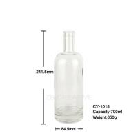China Rum Glass Liquor Bottles Cork Closure 700ml Spirits Packaging Container 650g CY-1018 for sale