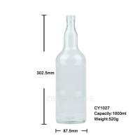 China 1000ml Flint Glass Tequila Bottle Screw Cap High-Volume Spirits Packaging 520g CY-1027 for sale