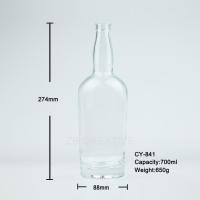 China Cork Closure Custom Tequila Bottles 650g 750ml Crystal White Bulk Empty CY-841 for sale