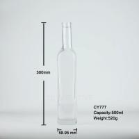 China 500ml High White Glass Whisky Bottle Cork Closure Premium Spirits Packaging 520g CY-777 for sale