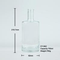 China Super Flint Glass Liquor Bottles 750ml Crystal White Cork Closure Spirits 760g CY-842 for sale