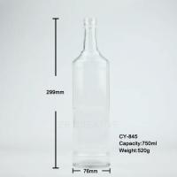 China Whiskey Glass Bottles 750ml 520g Screw Cap Crystal White Spirits Container CY-845 for sale