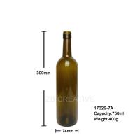 China Modern 750ml Bordeaux Wine Bottles 400g Screw Top Closure for RTD Beverage Packaging (1702S-7A) for sale