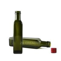 China 250ml Square Marasca Glass Olive Oil Bottle Screw Cap Dressing Sauce Container 260g 6221S for sale