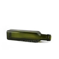 China 250ml Square Marasca Glass Olive Oil Bottle Screw Cap Dressing Sauce Container 260g 6221S for sale